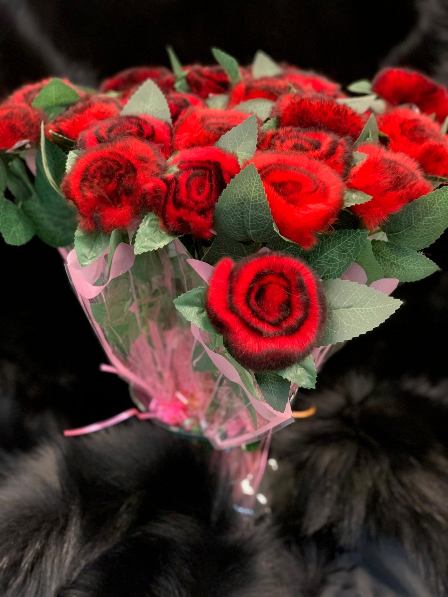 Rabbit Fur Rose Flower – Morris Kaye Furs